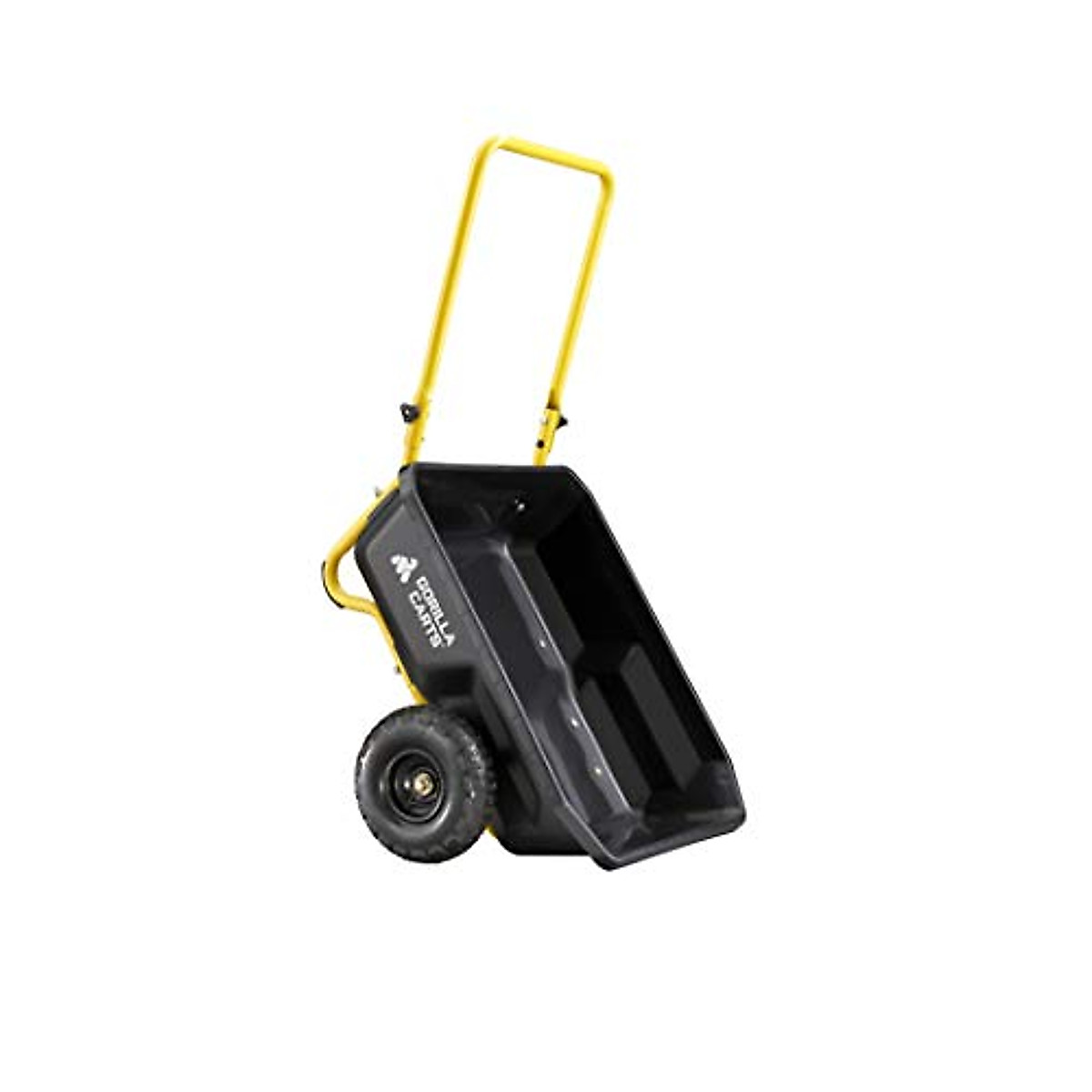 Gorilla Carts GCR-4 4 Cu. Ft, 300-pound Capacity, Poly Yard Cart, Black/Yellow