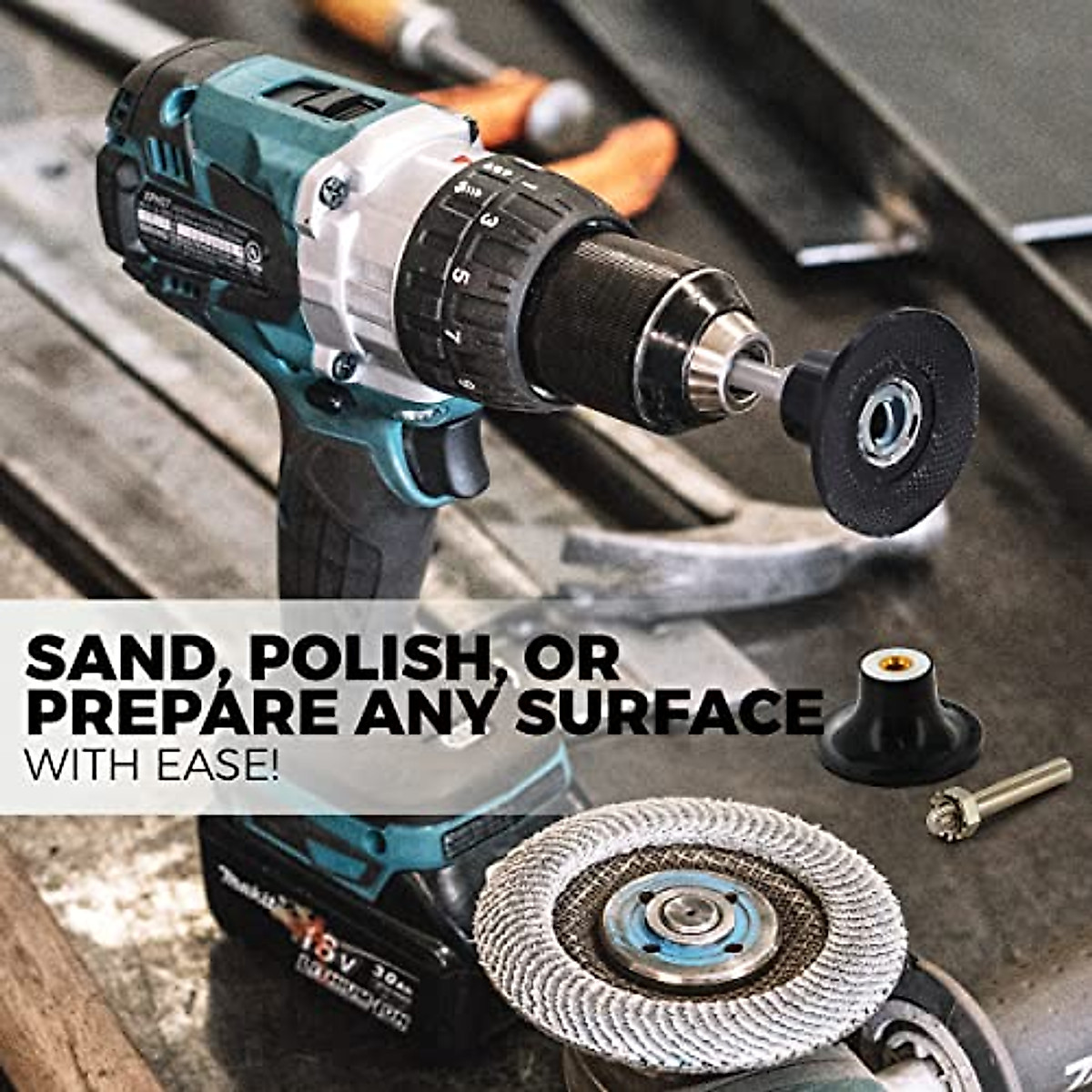 2 Inch Disc Pad Holder with ¼” Shank, Die Grinder Sanding Suitable for Roloc, Quick Change Medium Disc Attachments for Polishing, Sanding and Surface Preparation, – by Ram Pro