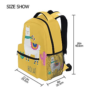 School College Backpack Rucksack Travel Bookbag Outdoor Animals (Llama)