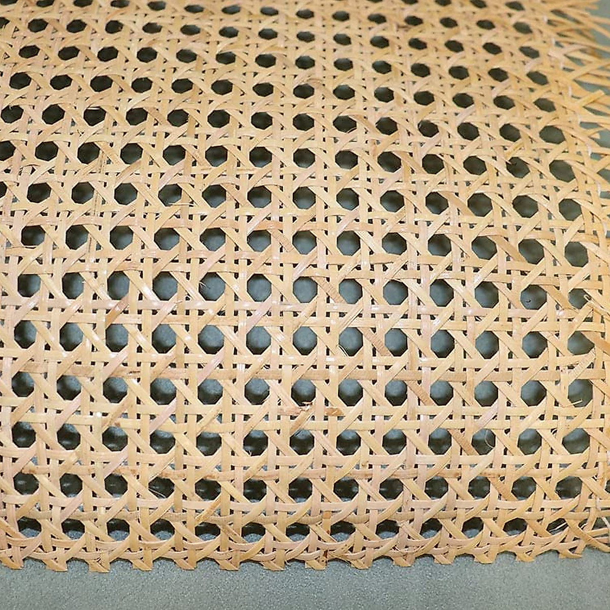 CLAYNIX 24" Width Rattan Webbing for Caning Projects Natural Pre - Woven Open Mesh Cane - Cane Webbing Sheet (2 FEET)