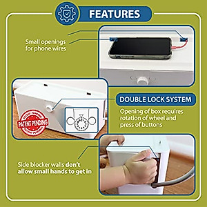 Power Strip Cover Box - Effectively Baby Proofs Power Strip on Floor or Wall. Large 13" with Double Lock, Convenient Side Openings for Cords & Cables. Protects Small Hands & Fingers