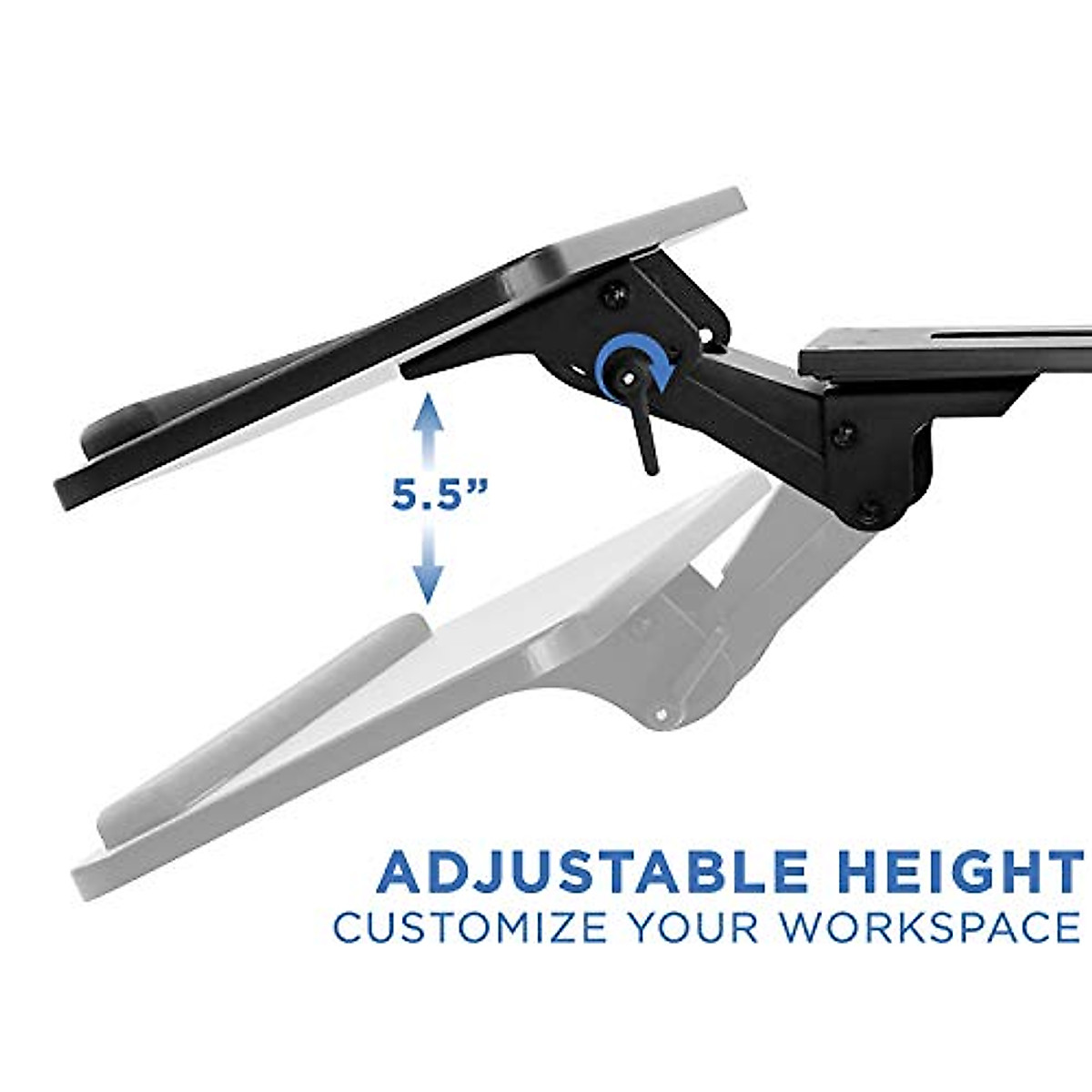 Mount-It! Adjustable Under Desk Keyboard Tray, Ergonomic Computer Keyboard and Mouse Platform with Wrist Rest Pad, Keyboard Slide Out Tray with Height, Tilt and Swivel Adjustment, Black (MI-7132)