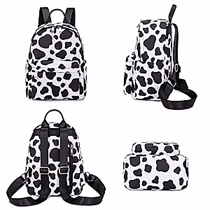 Girls Mini Backpack, Small Backpacks Purse for Women Teens Kids School Travel (Cow Print)