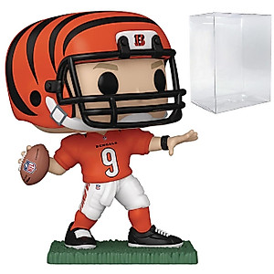 POP Football: Bengals - Joe Burrow Funko Vinyl Figure (Bundled with Compatible Box Protector Case), Multicolor, 3.75 inches