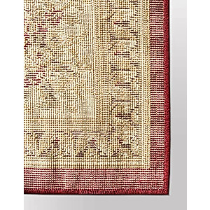 Unique Loom Versailles Collection Traditional Classic Medallion Motif Area Rug (4' 0 x 4' 0 Square, Burgundy/ Ivory)