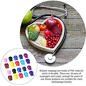 Replacement Ear Tips, 10 Pairs Stethoscope Earplugs Soft-Sealing Earbuds Stethoscope Ear Pieces Replacement Earplugs Accessories Replacement Ear Tips for Stethoscopes, Random Color