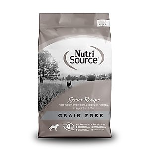 NutriSource Senior Grain Free Dry Dog Food, Turkey, Turkey Meal and Menhaden, 26LB