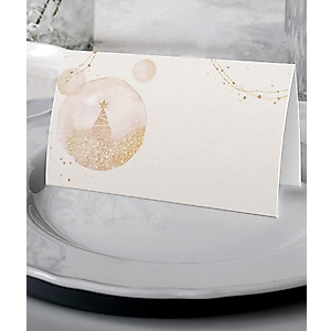 Christmas Food Tent Labels(25 pack) - Place Cards for Christmas, Table Place Cards - Perfect for Christmas Place Cards, Banquet tables, Buffet food label, Christmas Party-(FZ-a89)