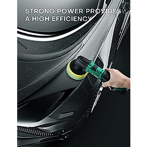 KIMO Cordless Car Buffer Polisher Kit w/1 Hour Fast Charger, 5 Variable Speeds, 4-INCH Small Buffer Polisher for Car Detailing, 6 Accessories for Car Waxing/Scratch Removing/Home Appliance Polishing