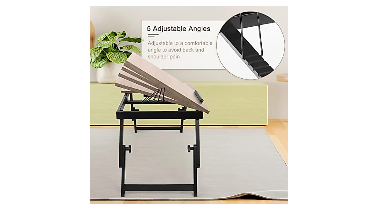 JMLHMXC Bamboo Laptop Desk Bed Tray Table Adjustable Table for Computer ...