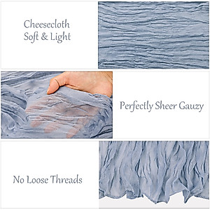 12 Pcs Cheesecloth Table Runner 13FT Boho Rustic Gauze Table Runner Bulk 35x157Inch Romantic Cheese Cloth Sheer Table Runner Decor for Wedding Dining Holiday Event Birthday Anniversary(Dusty Blue)