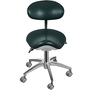 Aries Outlets Green PU Leather Saddle Doctor's Stool Dental Spine Dentist Medical Office
