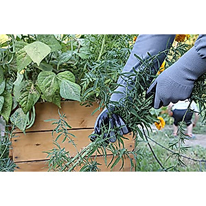 CHARGUY Long Sleeve Gardening Gloves, No-Slip Grip, Strong, Durable Garden Work Glove Protective, Flexible Sleeves, Extended Cuff, Women/Men, 1 Pair