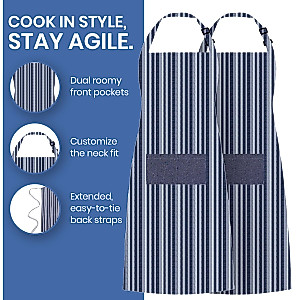 Kitchen Apron |Chef Apron with 2 pockets|Cotton Bib Apron with Adjustable Straps| Restaurant,Embroidery Craft Painting