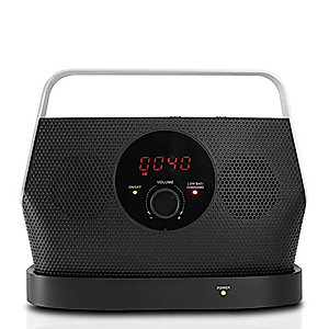 Pyle Wireless TV Listening Speaker - Hi-Fi Bedside Digital Assisted TV Amplifier for Hearing Impaired, Portable Speaker for Seniors w/Audio in, Optical in, Headphone Jack, Clock Display - PTVSP50BK