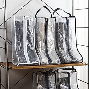 Didiseaon 2Pcs Boot Storage Bags Clear Shoe Storage Pouches Tall Boots Organizers Protector Bag Cowboy Boot Bags for Travel