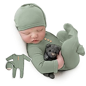 Newborn Photography Props Elf Costume Baby jumpsuit With Hats for Baby Boys Girls Photoshoot Outfits