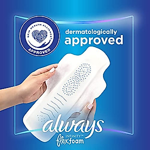 Always Infinity Feminine Pads For Women, Size 4 Overnight Absorbency, Multipack, With Flexfoam, With Wings, Unscented, 26 Count x 3 Packs (78 Count total)