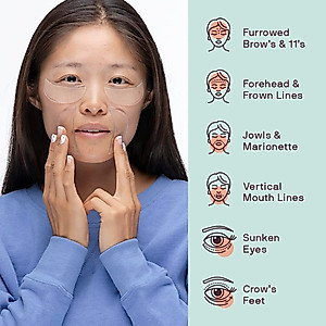 Dermaclara Silicone Facial Patches - Anti-Wrinkle Face Patches for Frown, Smile Lines & Forehead, Reusable Overnight Silicone Wrinkle Pads, Up to 30 Uses - 4 Under Eye Patches & 1 Forehead Patch