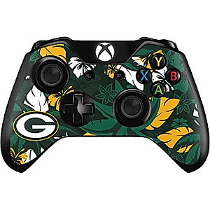 Skinit Decal Gaming Skin Compatible with Xbox One Controller - Officially Licensed NFL Green Bay Packers Tropical Print Design