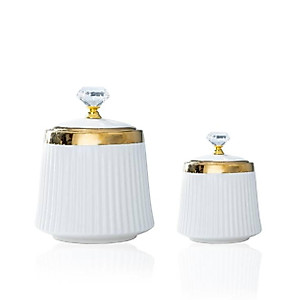 Acar White Gold7 Pcs Spice Bowls Porcelain Condiment Pots, Porcelain Spice Jar, Porcelain Seasoning Jar with Metal Stand