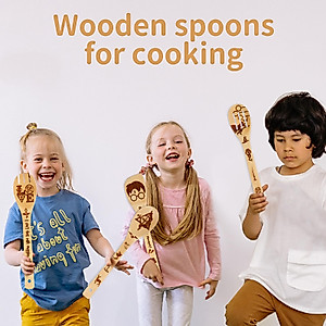 Harry Gifts for Women Kitchen Accessories Wooden Spoons for Cooking Utensils Set 7pcs Magic Wizard Spoon for Wedding&Housewarming-Wooden Spatula for Birthday Gift