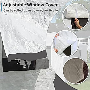 Gazebo Accessories 12' x 16' Universal Winter Gazebo Cover for Hardtop Gazebos,Enclosed Cover with Sidewalls and Mesh Windows Waterproof (White) by domi outdoor living