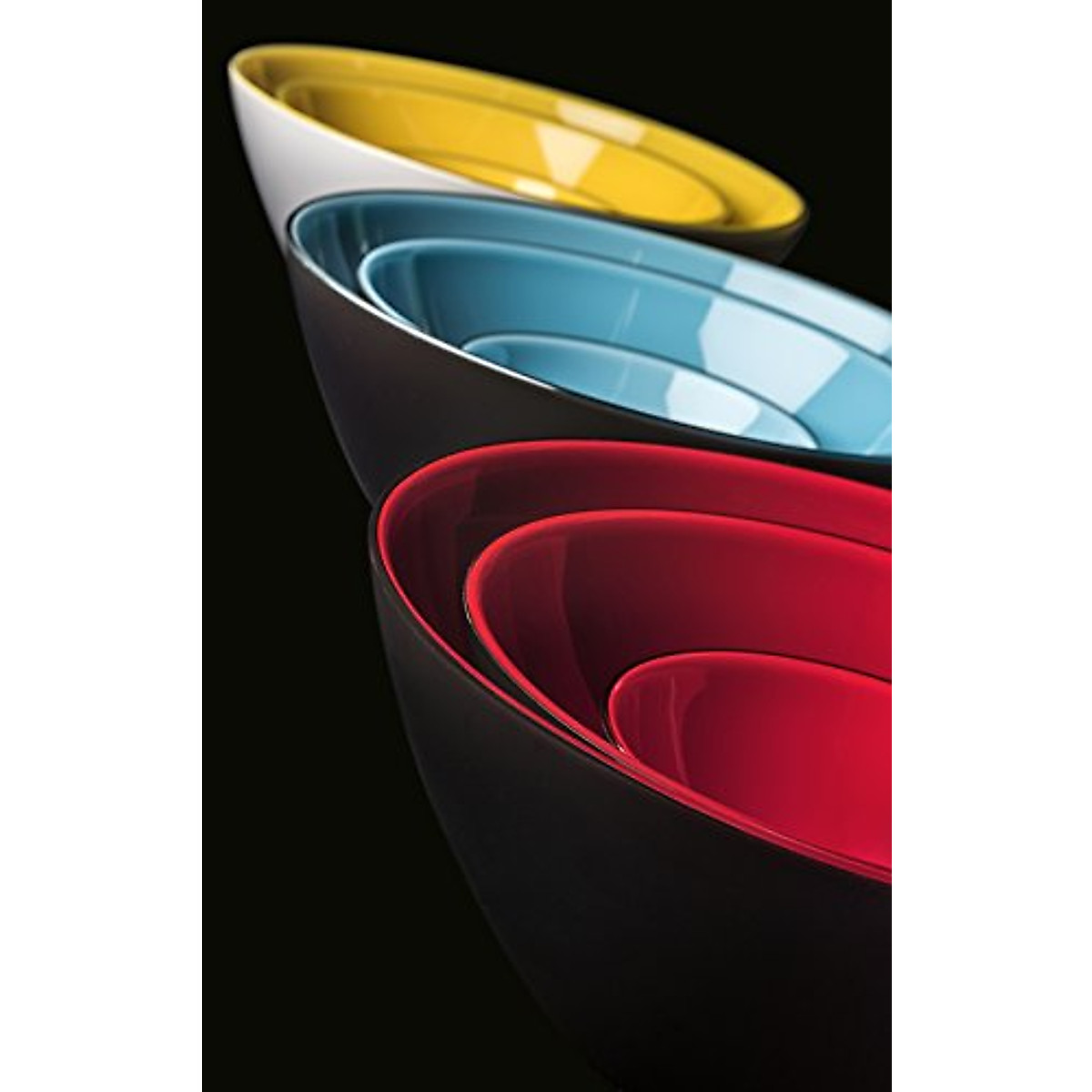 Guzzini My Fusion Large Bowl, BPA-Free Shatter-Resistant Acrylic, 9-3/4 inch Diameter, Ideal for Serving Main Dishes, Salads and Snacks, Grey, Yellow (Model: 281425141)
