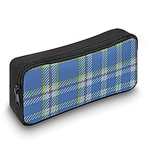 Blue Tartan Buffalo Plaid Pencil Case Pencil Pouch Coin Pouch Cosmetic Bag Office Stationery Organizer