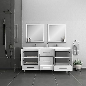 Alya Bath Ripley Bathroom Vanity, 72", White