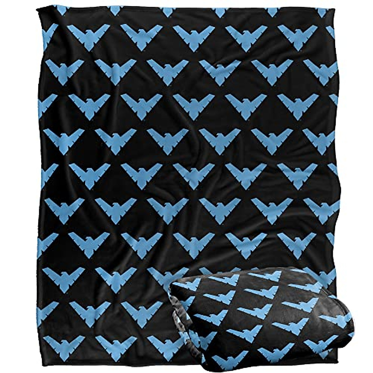 Batman Nightwing Logo Pattern Officially Licensed Silky Touch Super Soft Throw Blanket 50" x 60"