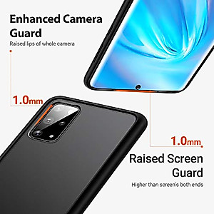 TORRAS Shockproof Galaxy S20 Plus Case/Galaxy S20 Plus 5G Case, [Military Grade Drop Tested] Translucent Matte Hard Back with Soft Edge Slim Protective Designed for Samsung Galaxy S20 Plus Case, Black