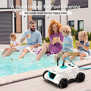 AIPER Automatic Pool Cleaner, Robotic Pool Vacuum for Above Ground Pools with 33ft Swivel Floating Cable- Orca 800 Mate, White