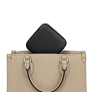 KAMIER Small Jewelry Boxes for Women | Portable Travel Jewelry Case | Wire Drawing Leather Jewelry Organizer Box for Earrings, Ring, Necklaces(Black)