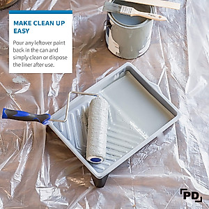 Precision Defined Paint Tray Liner Set 9-Inch, Supreme Paint Roller Trays with Deep Paint Pockets and Textured Ridge, Paint Pan Liners, Heavy Duty Plastic Disposable Paint Tray Liners (10-Pack)