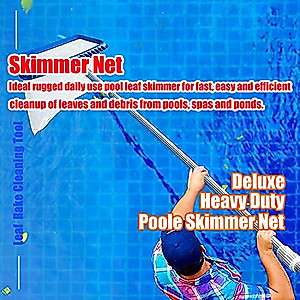 katikies Daveyspa Pool Skimmer Net,Ultra Fine Mesh Rake, Swimming Pool Leaf Skim Net for Cleaning Silt, Sand, Pollen,Bugs (20 Inches-White)