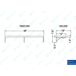 AmGood 18" x 48" Stainless Steel Folding Wall Shelf | NSF Certified | Food Truck | Kitchen, Restaurant, Garage, Laundry, Utility Room