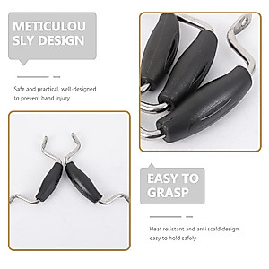 EXCEART Pot Cover Handles Pot Side Handles Replacement Pot Handle Grip Heat Resistant Pot Side Handles Kitchen Cookware Supplies (Black) Metal Pot Lid Replacement Knob