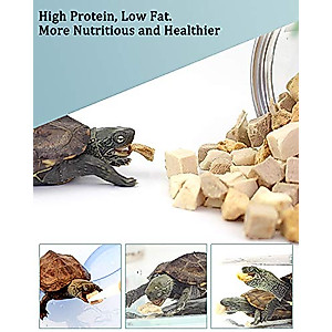 BNYEE 3 in 1 Meat Turtle Food - Chicken & Duck & Fish Meat Natural Freeze Dried Human-Grade Turtle Treats