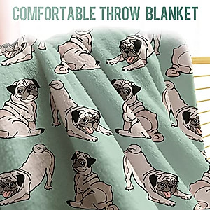 Levens Pug Dog Blanket Gifts for Women Girls Mom, Adorable Cartoon Animals Decoration for Home Bedroom Living Room Sofa Office, Soft Comfortable Lightweight Throw Blankets 50"x60"