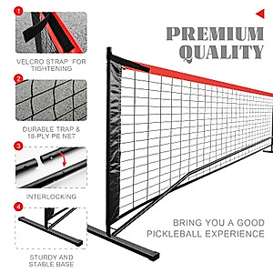 Wakefa Portable Pickleball Net System,22 FT Weather Resistant Pickleball Net USAPA Regulation Size with 4 Paddles, 2 Outdoor Pickle Balls, 2 Indoor Pickleballs and Carry Bag