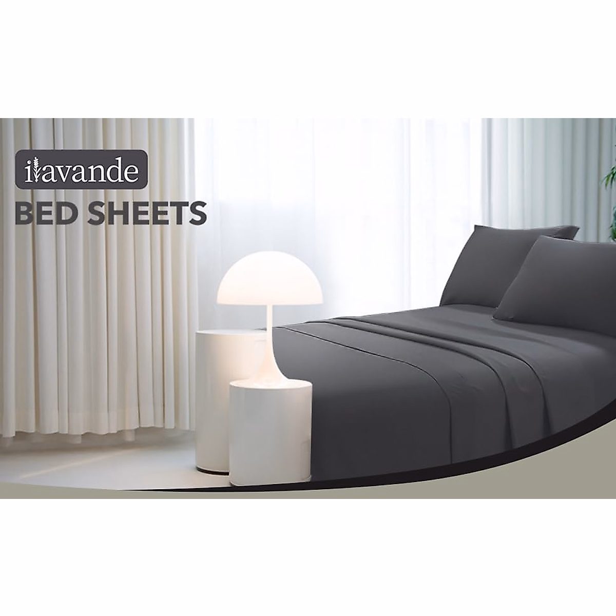 ILAVANDE Grey Queen Sheets Set 4 Piece,Hotel Luxury Super Soft 1800 Series Microfiber Queen Bed Sheets Set-Wrinkle Free & Breathable-14 Deep Pocket Sheets for Queen Size Bed(Queen,Grey)