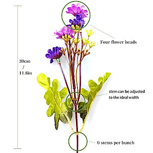 skycats Artificial Flowers, Artificial Daisy Silk Flowers, Flowers for Home Kitchen Garden Patio Window Box Office Table Centerpieces Indoor Outdoor Decor (4 Bundles Purple, excluding vases)