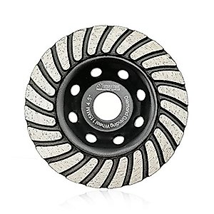 SHDIATOOL 4-1/2 Inch Turbo Row Diamond Grinding Cup Wheel for Concrete Granite Marble Masonry Brick Fits 7/8 Inch Arbor