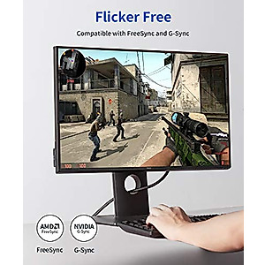 JSAUX DisplayPort Cable 10ft, 21.6Gbps High Speed DP 1.2 Braided Display Port Cord, 4K 60Hz HDR, 2K/1440P 165Hz & 144Hz, 1080p, 3D Compatible for Gaming Monitor Graphics Card TV PC Laptop -Grey