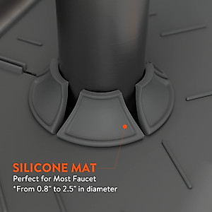 Kitchen Sink Splash Guard Silicone Sink Faucet Mat Water Catcher Mat Sink Draining Pad Rubber Drying Mat for Kitchen Sink, 2 Pack, Grey