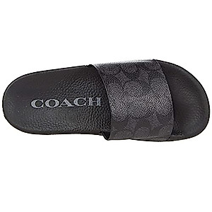 COACH Women's Udele Slide Charcoal/Black Mixed Material 8 M