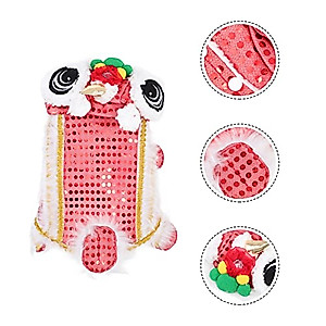 STOBOK Boy Hoodies Cute Dance Lion Dragon Pet Costume with Sequins Chinese New Year Cat Dog Clothes Hoodies Coat Pet Chinese New Year Pet Costume Outdoor Warm Dog Winte Clothes Boys Winter Coat