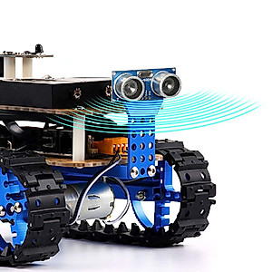 10Pcs Ultrasonic Sensor Blocks Module Kit HC-SR04 Distance Sensor Module with 4pcs Mounting Bracket Compatible with Mega R3 Duemilanove Nano Rapsberry Pi 3 Robot