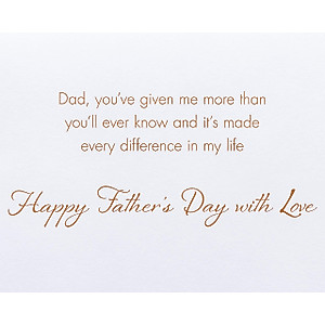 Papyrus Fathers Day Card for Dad (Made Every Difference In My Life)